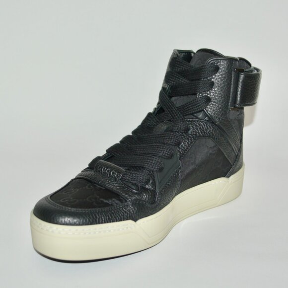 Gucci | Shoes | Nib Gucci Gg Guccissima Mens Hitop Nylon Leather ...